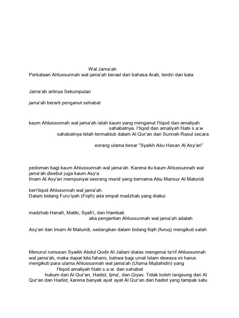 Materi Aswaja & Ke Nu An | PDF