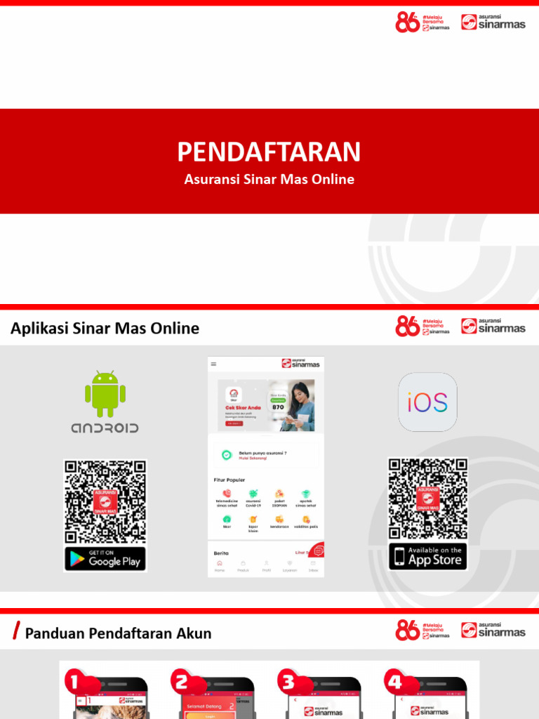 Tata Cara Pendaftaran Aplikasi Asuransi Sinarmas Online | PDF