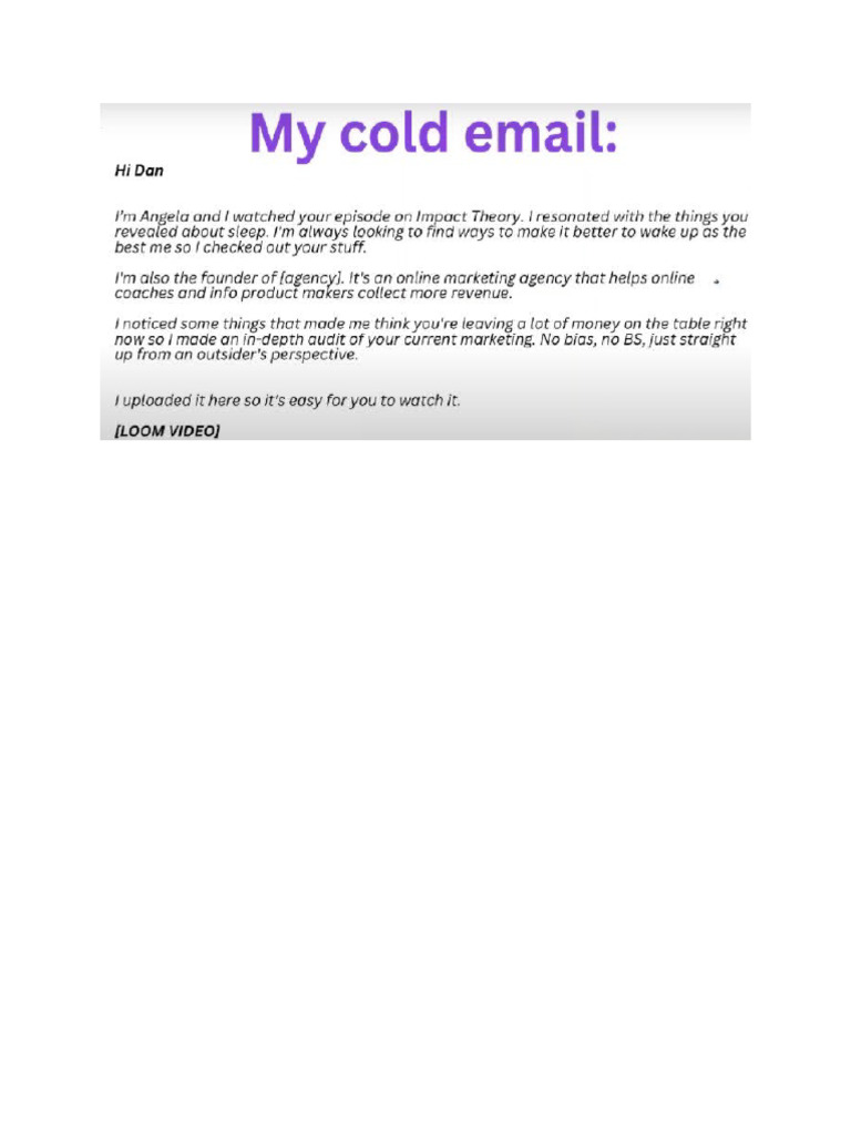 COLD EMAIL TEMPLATE | PDF