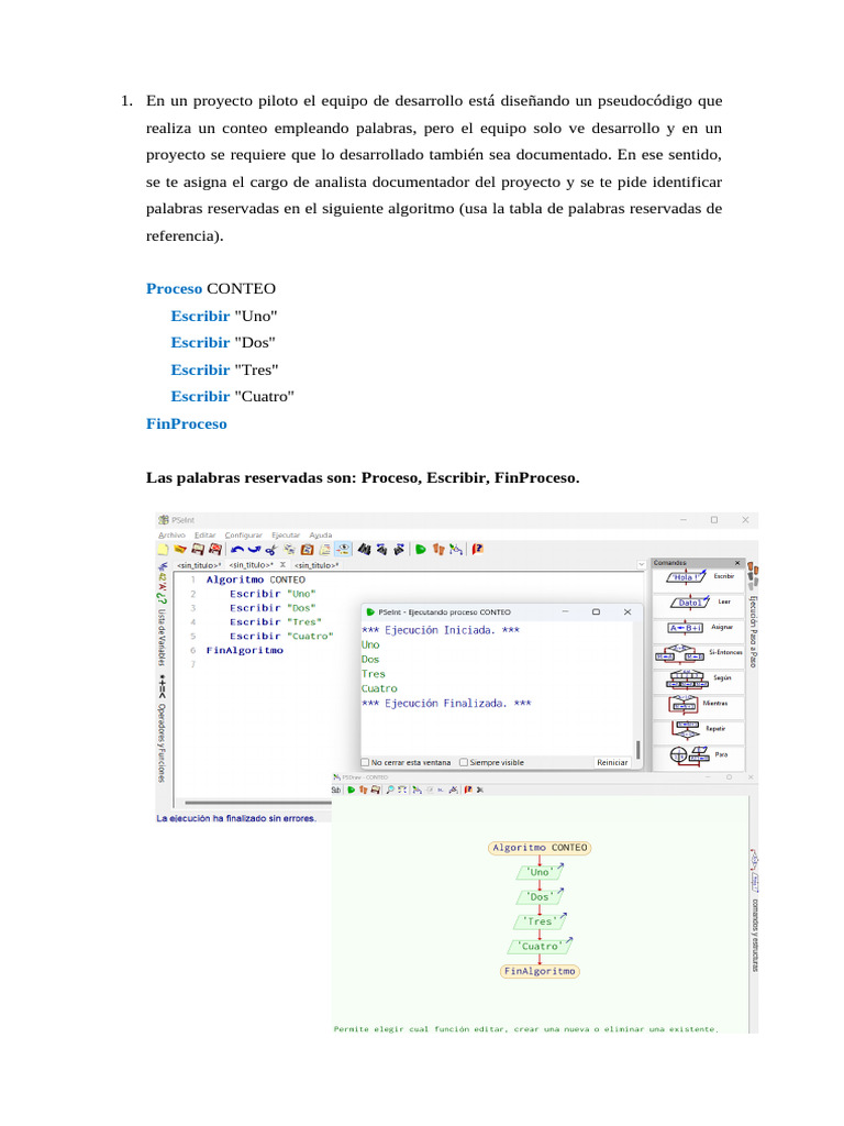 Palabras Reservadas y Pseudocódigo | PDF