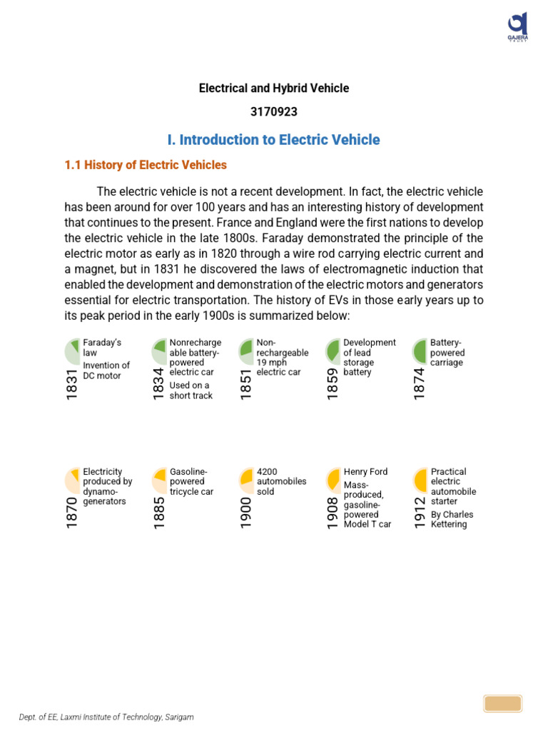 EV notes 1.0 | PDF | Electric Vehicle | Hybrid Electric Vehicle