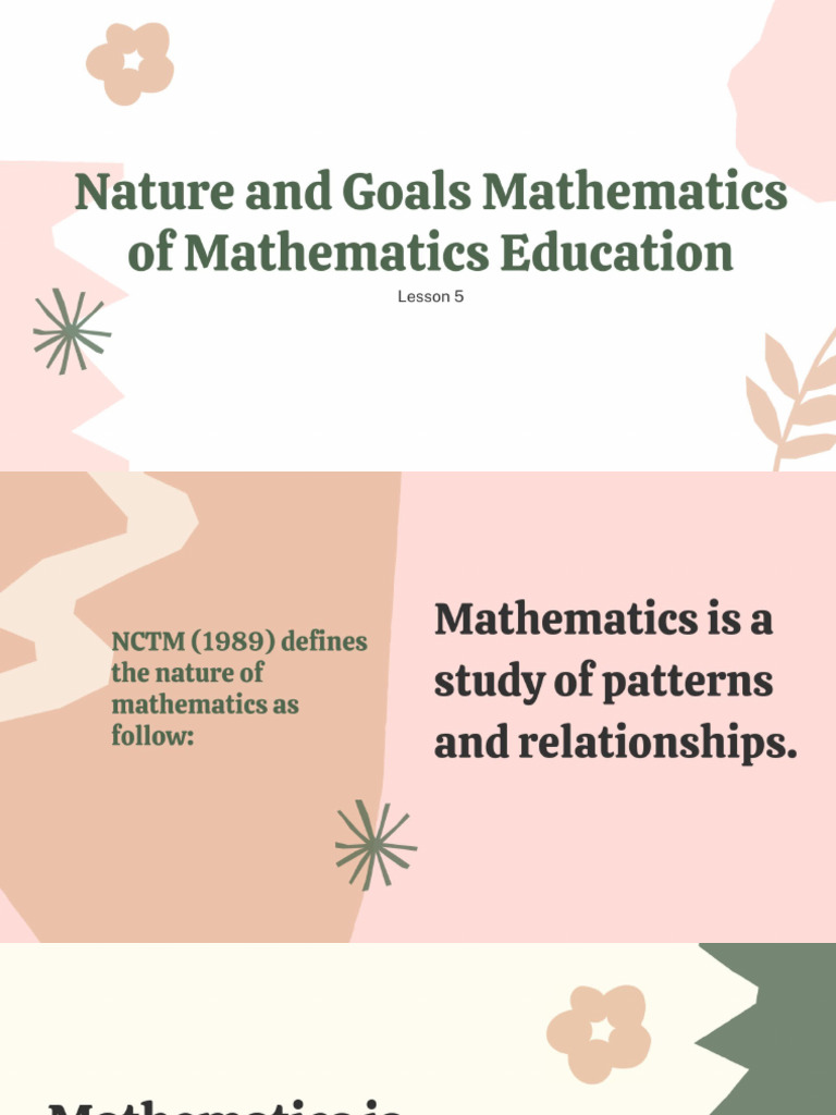 Lesson 5 Nature and Goals of Mathematics Education | PDF