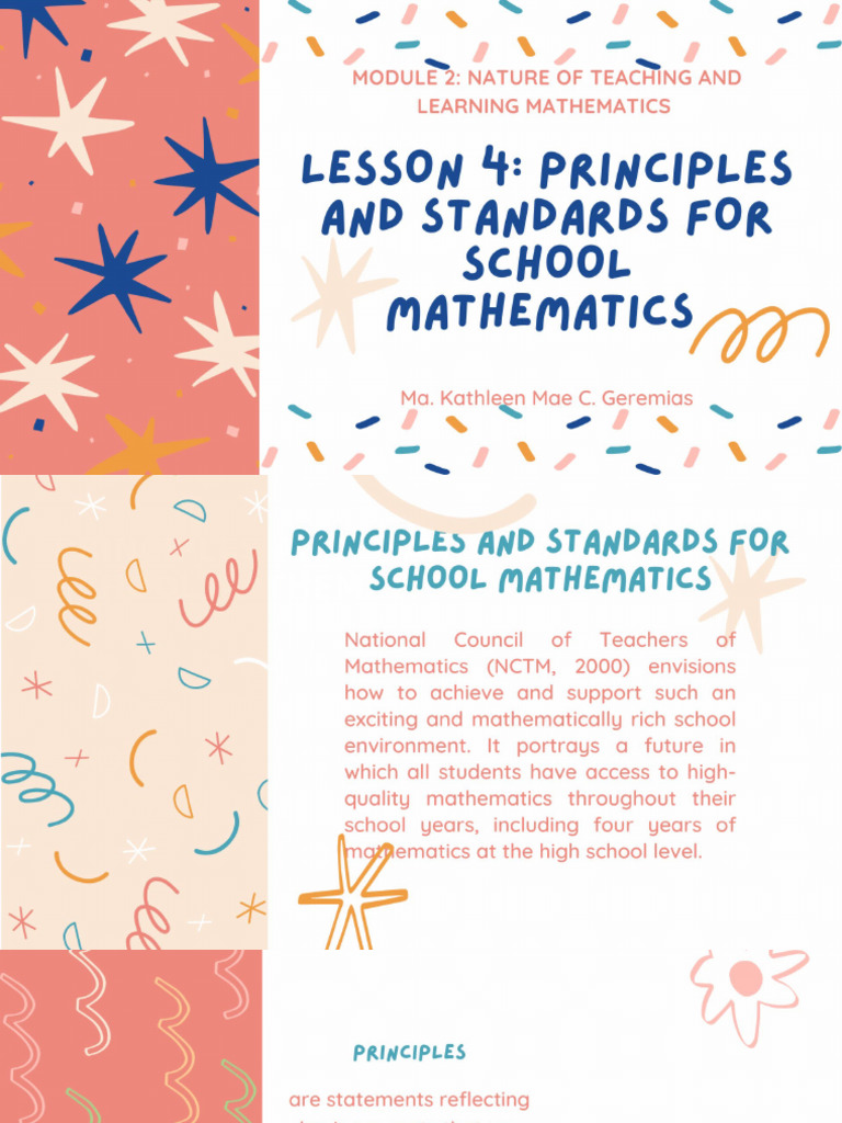 Lesson 4 Principles and Standards For School Mathematics | PDF