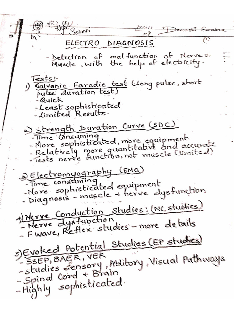 Electrodiagnosis and SDC | PDF
