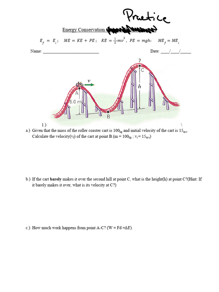 Energy Conservation Quiz on Collisions | PDF