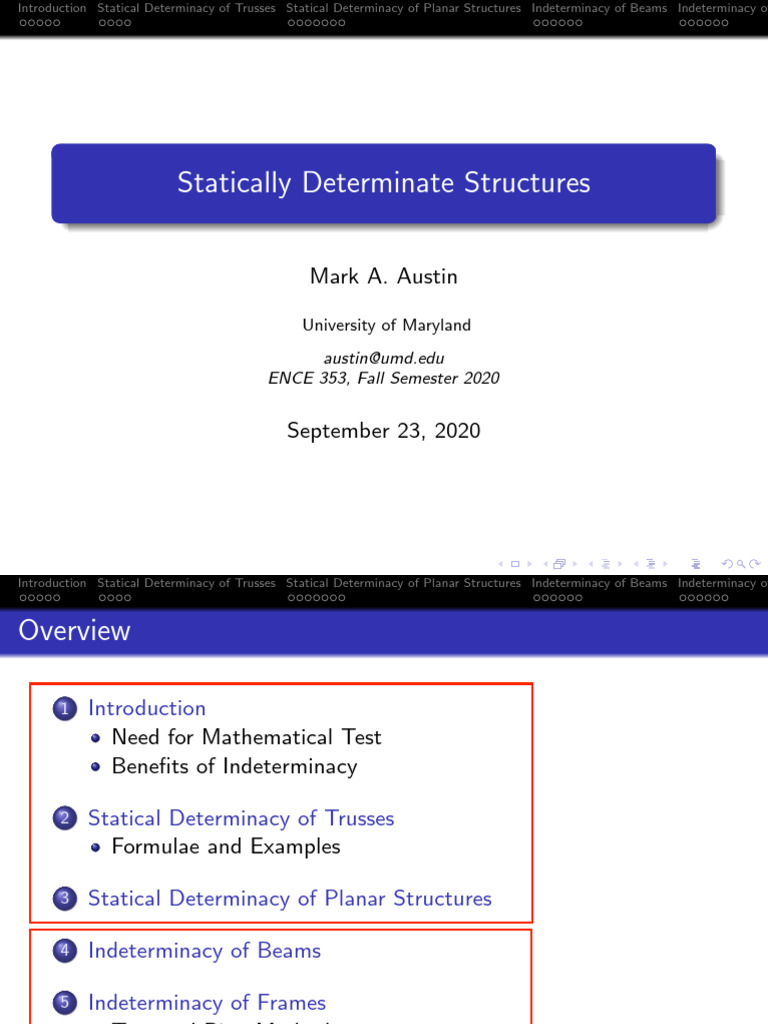 Analysis Statical Determinacy Part03 Pdf Truss Indeterminacy Philosophy