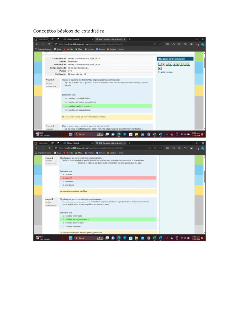 Conceptos Básicos de Estadística (Cuestionario) Estadistica Inferencial | PDF