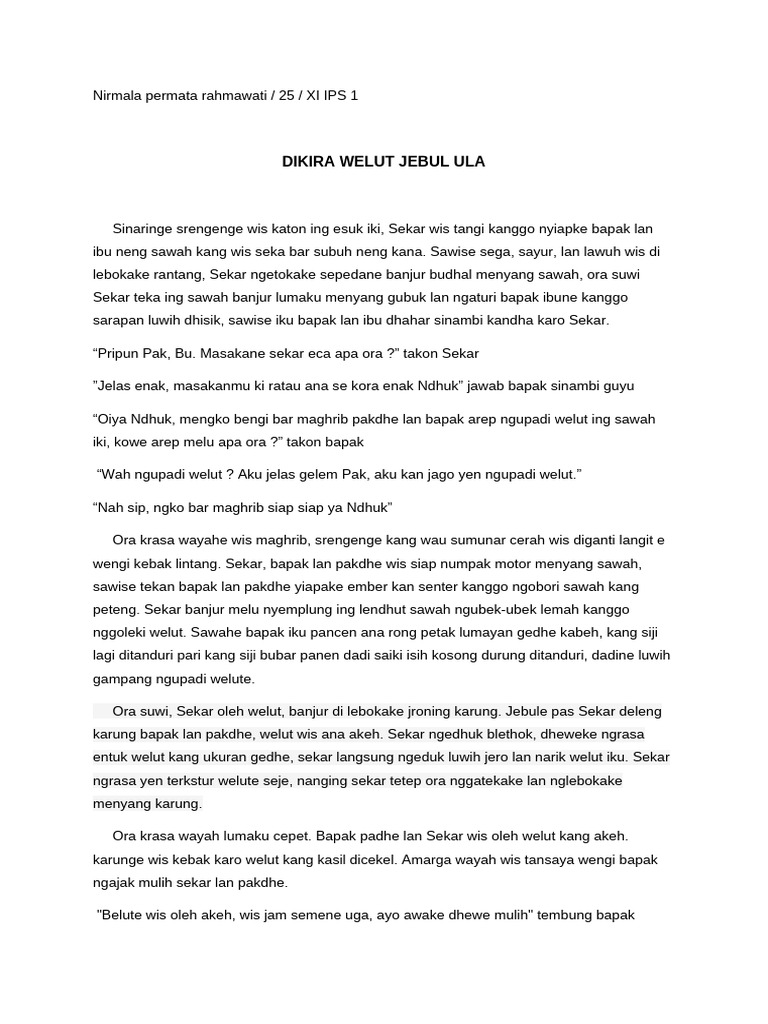 Cerkak Bahasa Jawa | PDF