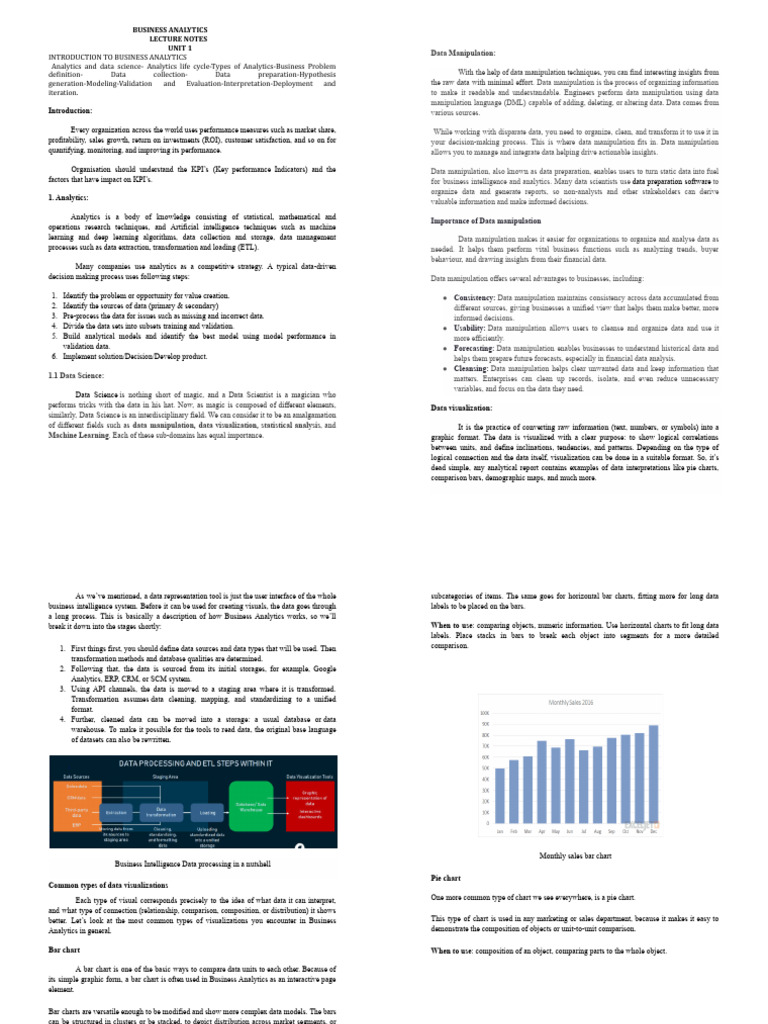 Business Anaytics Lecture Notes1 | PDF | Analytics | Predictive Analytics