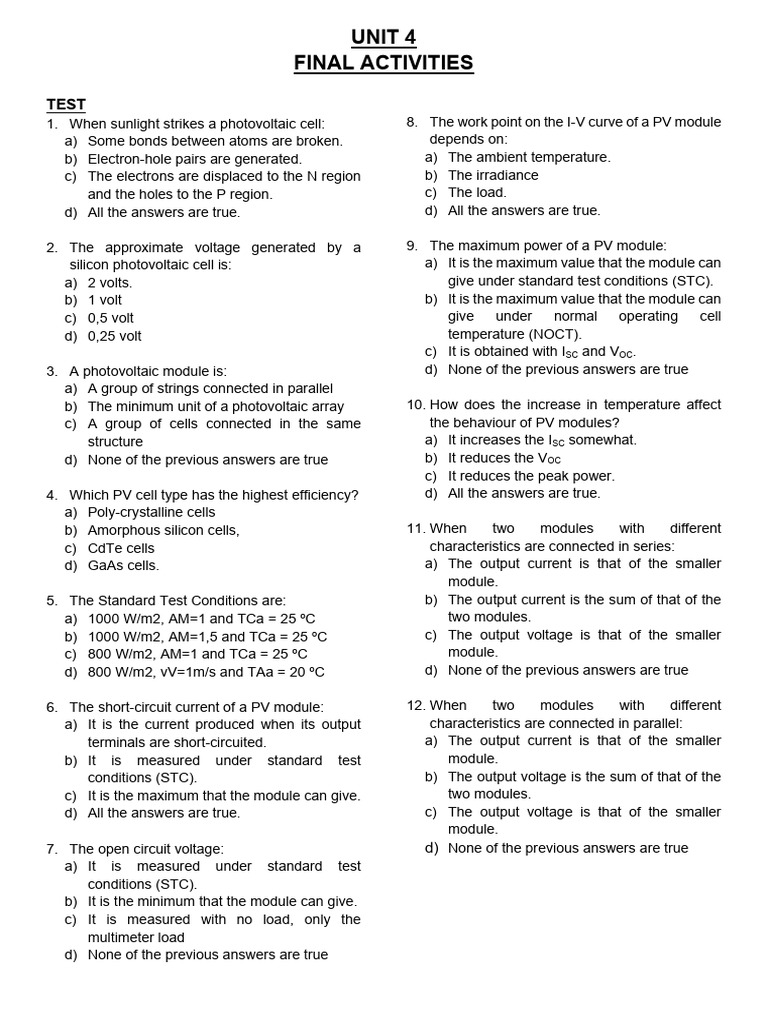 Understanding Standard Test Conditions in PV Modules | PDF ...