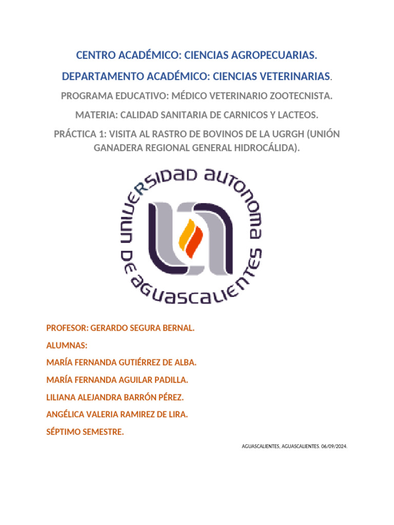 Visita al Rastro Bovino: Calidad Sanitaria | PDF | Glucólisis ...
