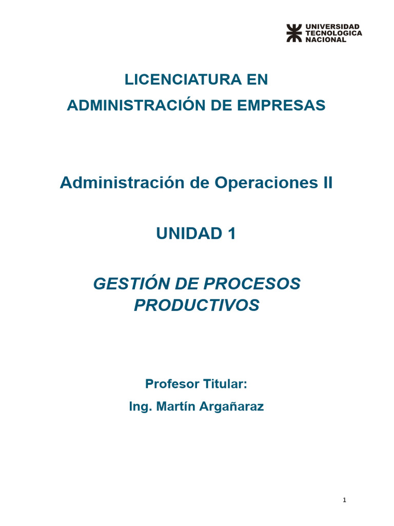 Administración de Operaciones II - U1 v02 | PDF | Lean Manufacturing | Business
