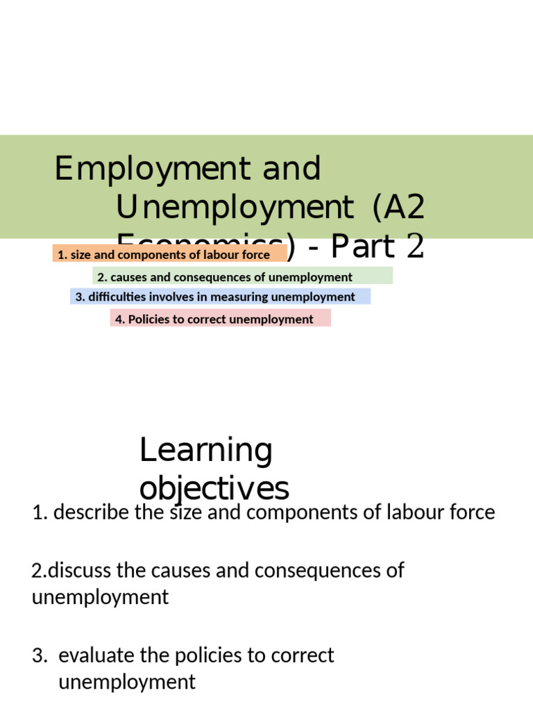 Employment and Unemployment (A2 Economics) - Part 2 | PDF | Unemployment | Labour Economics