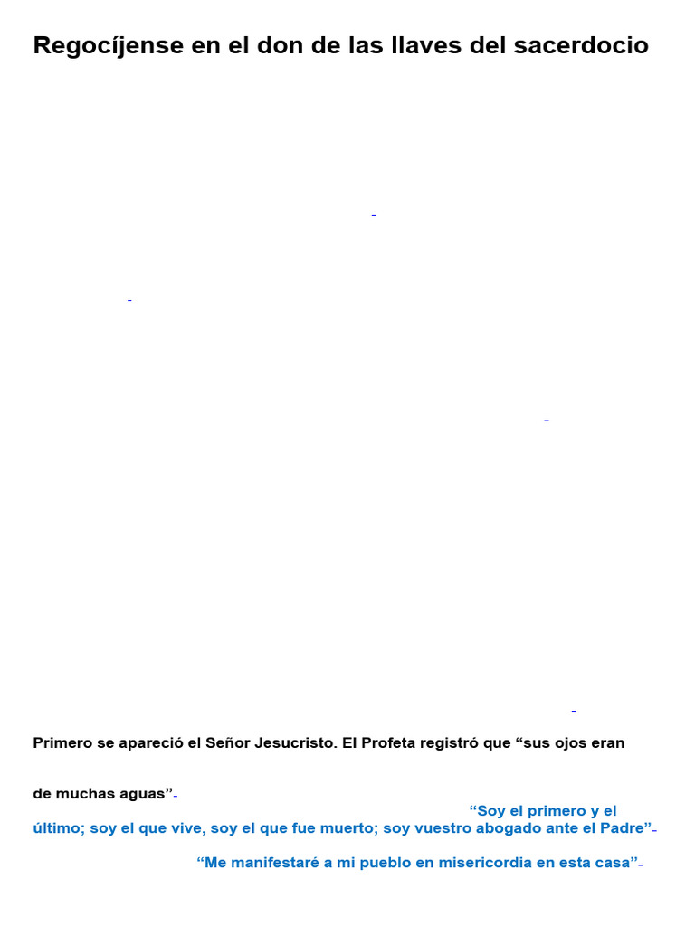 Regocíjense en El Don de Las Llaves Del Sacerdocio | PDF | Sacerdote | Templo en jerusalén