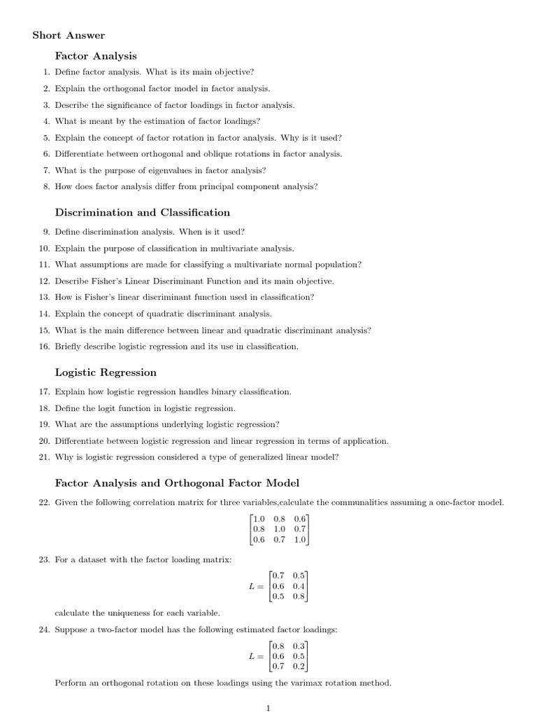 Factor Analysis & Classification Guide | PDF | Factor Analysis | Cluster Analysis
