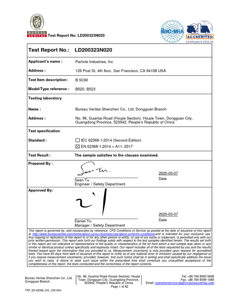 A2LA-EN62368-test-report | PDF | Insulator (Electricity) | Electrical ...