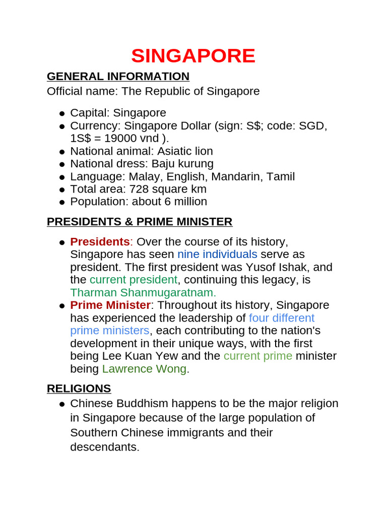 SINGAPORE | PDF | Singapore | World Politics