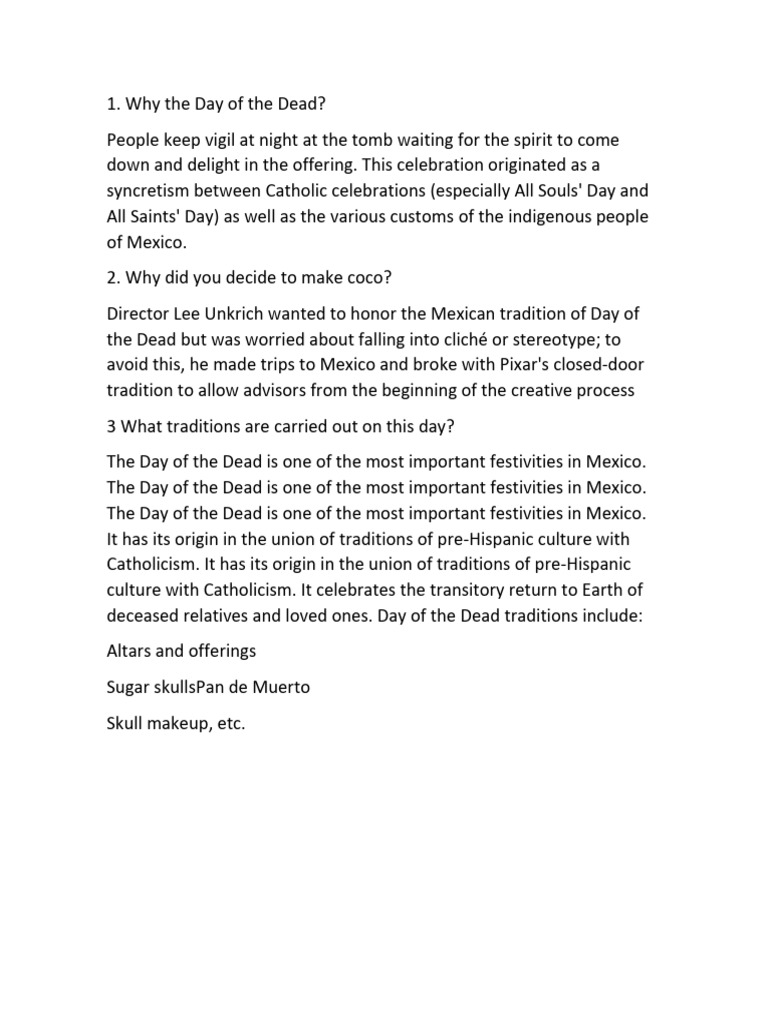 Day of the Dead Traditions Explained | PDF