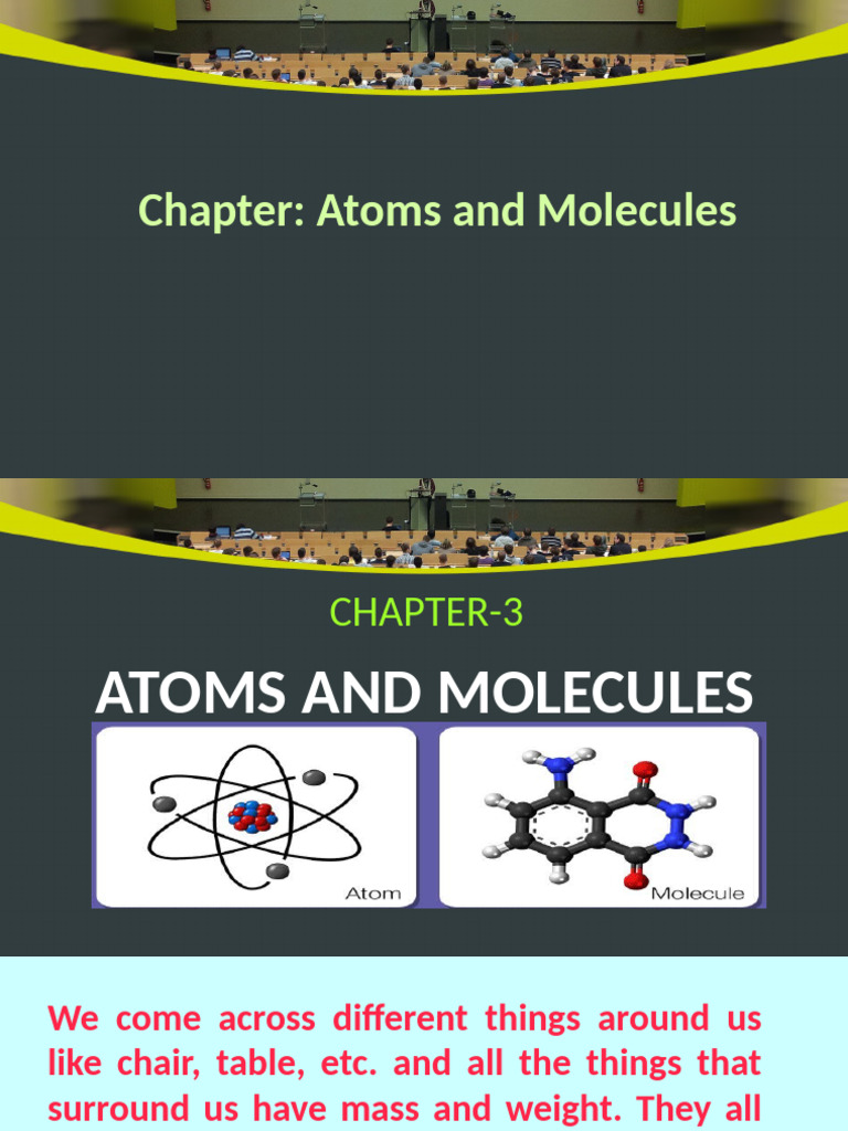 3 - Atoms and Molecules | PDF | Ion | Molecules