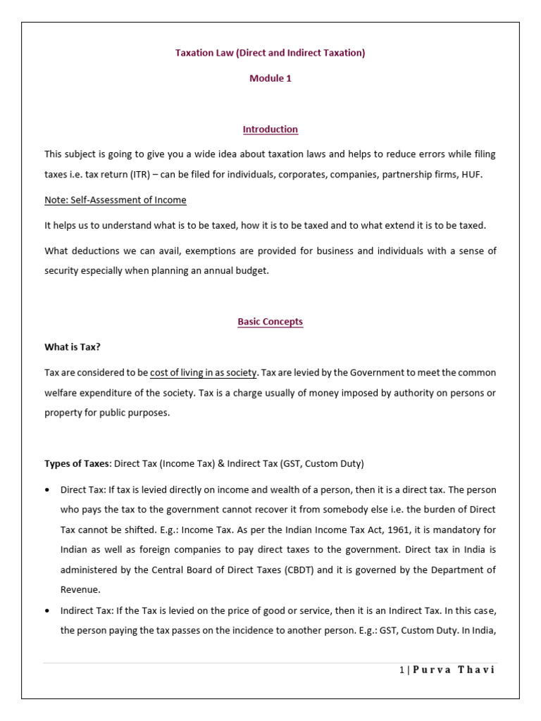 Taxation Law Notes - Full | PDF | Cost Of Living | Taxes