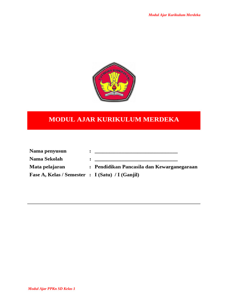 4. Modul Ajar PPKn Unit I | PDF