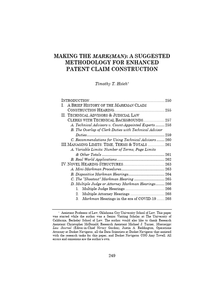 Making The Mark (Man) : A Suggested Methodology For Enhanced Patent ...