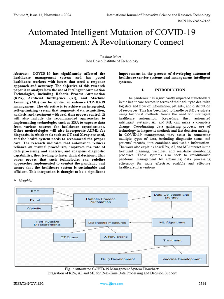 Automated Intelligent Mutation of COVID-19 Management: A Revolutionary ...
