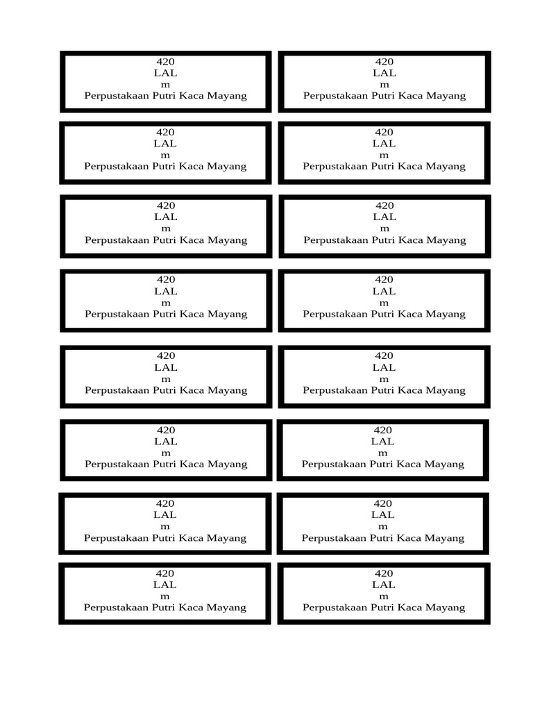 LABEL BAHASA INGGRIS K. MERDEKA KLS 1 | PDF