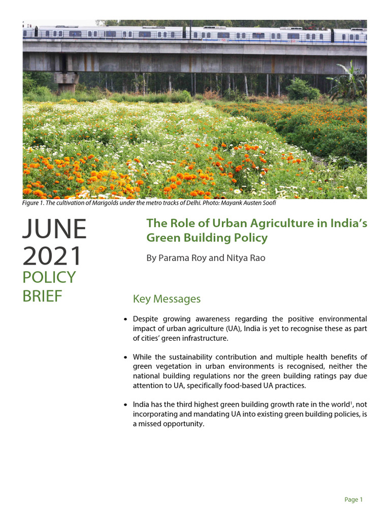The Role of Urban Agriculture in Indias Green Building Policy | PDF ...
