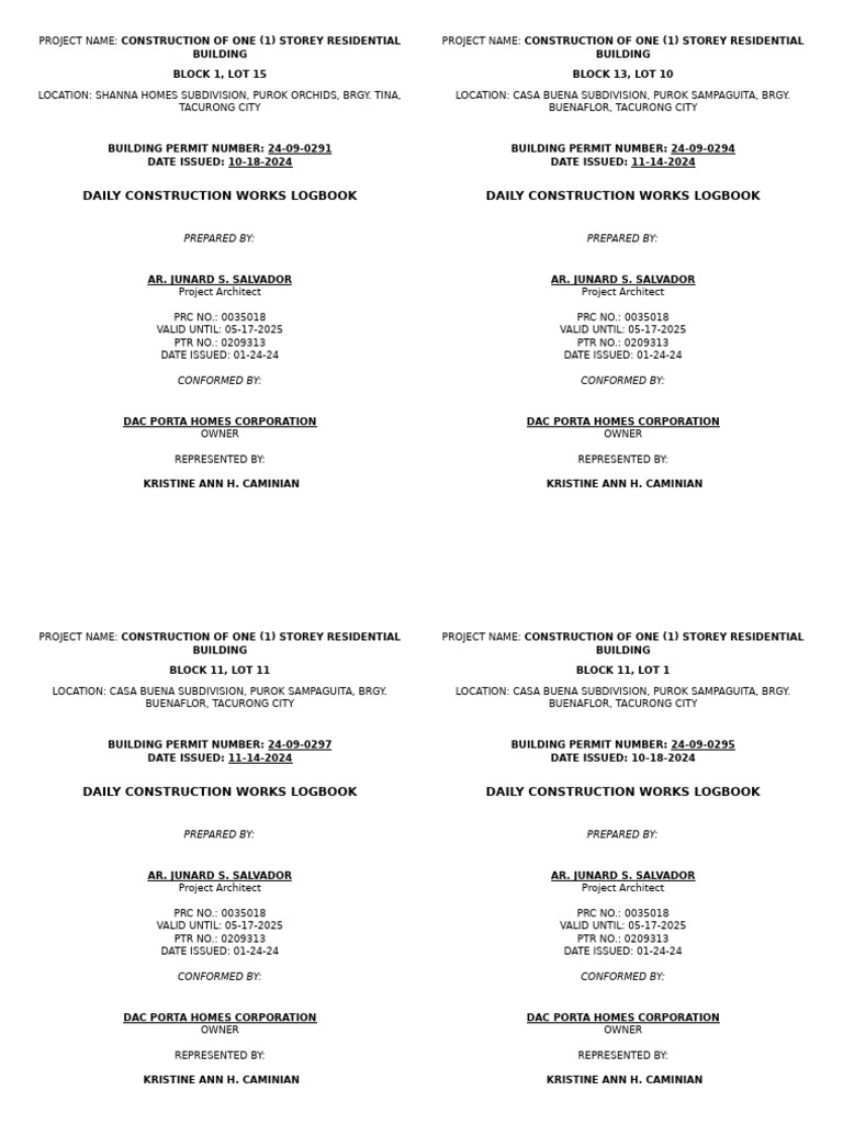 Logbook Front Page December 2024 | PDF