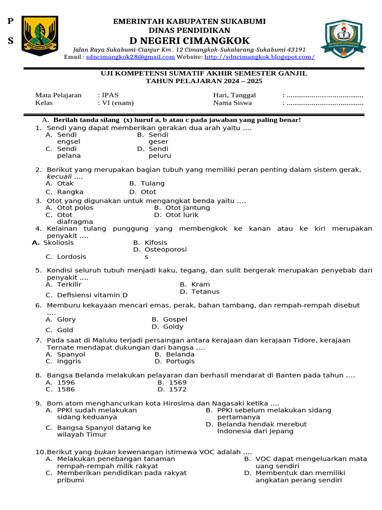 Sas Sem 1 Ganjil Ipas - Salin | PDF