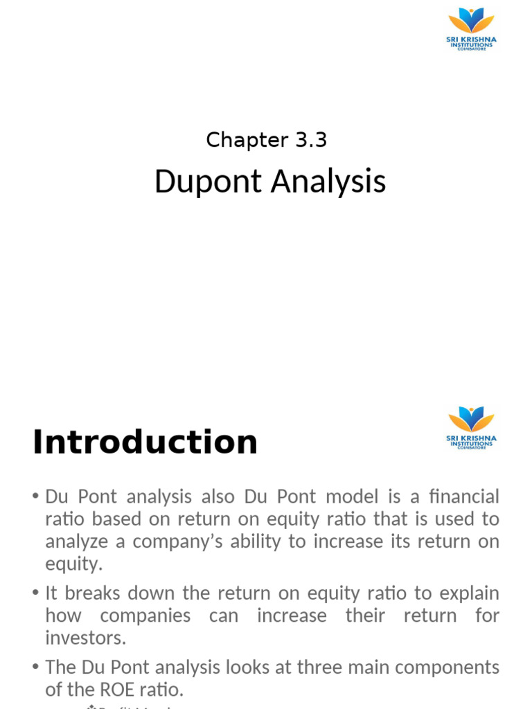Chapter 3.3 - Dupont Analysis | PDF