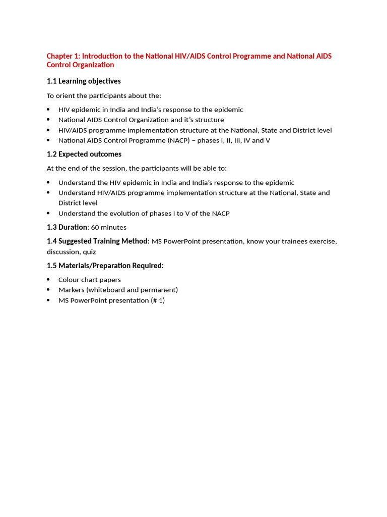 Overview of NACP Phase I in India | PDF | Hiv/Aids | Sexually ...