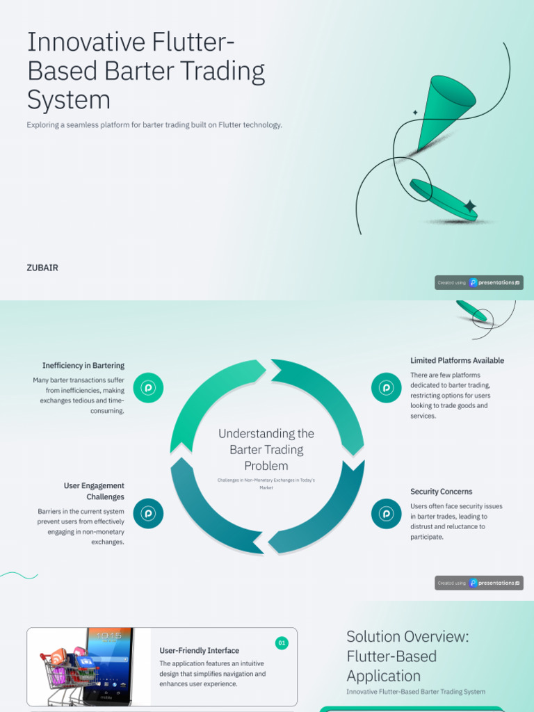 Flutter Based Barter Trading System Presentation | PDF