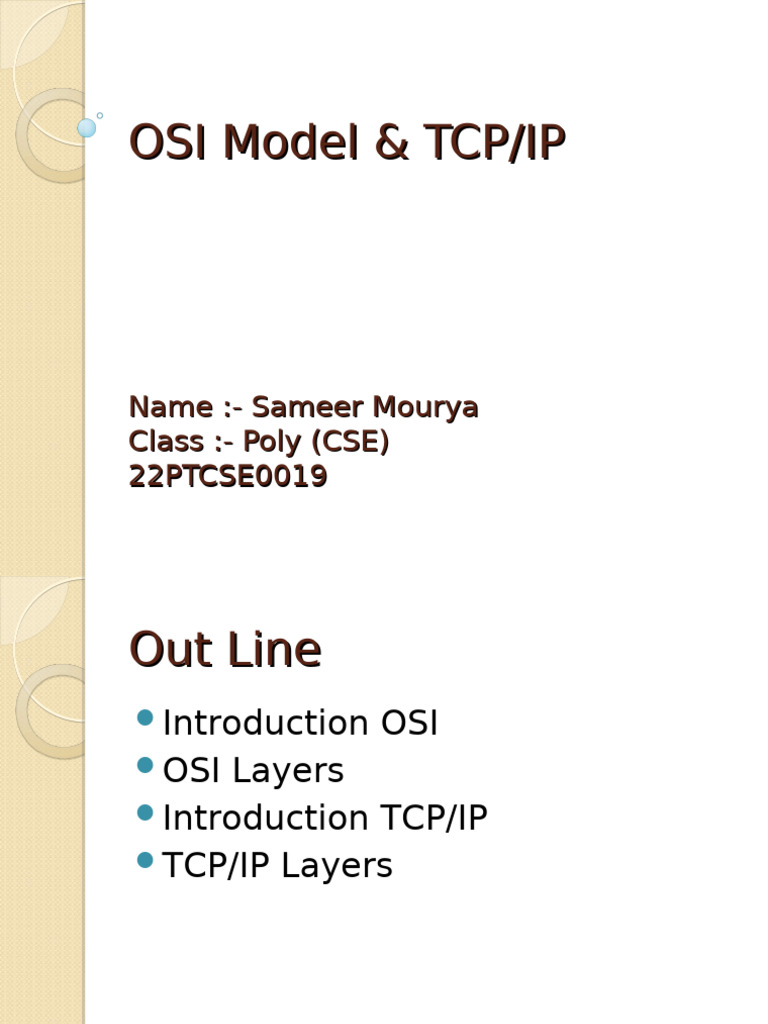 osi-tcp(Sameer) | PDF | Osi Model | Internet Protocol Suite