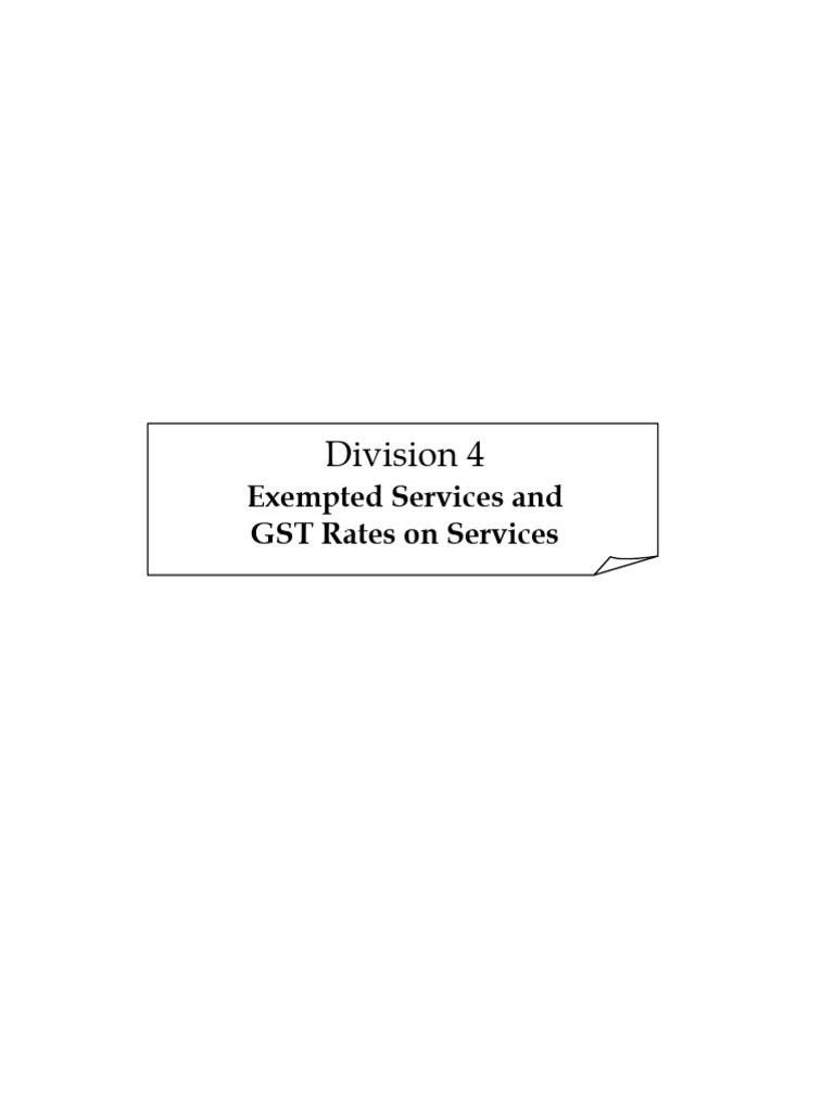 GST Exempted Services Overview | PDF | Income Tax | Taxes