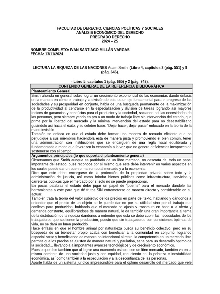 Ficha Bibliográfica ADAM SMITH 333 | PDF | Mercado (economía) | Mercado libre