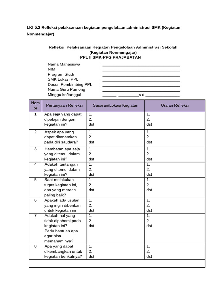 Refleksi Pengelolaan Administrasi SMK | PDF