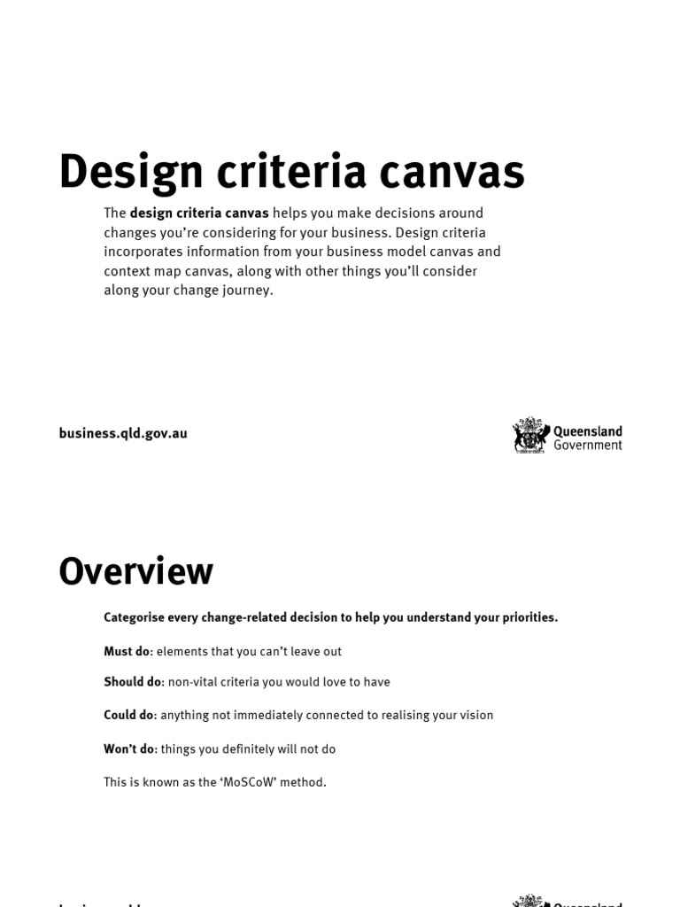 Design Criteria Canvas a3 | PDF