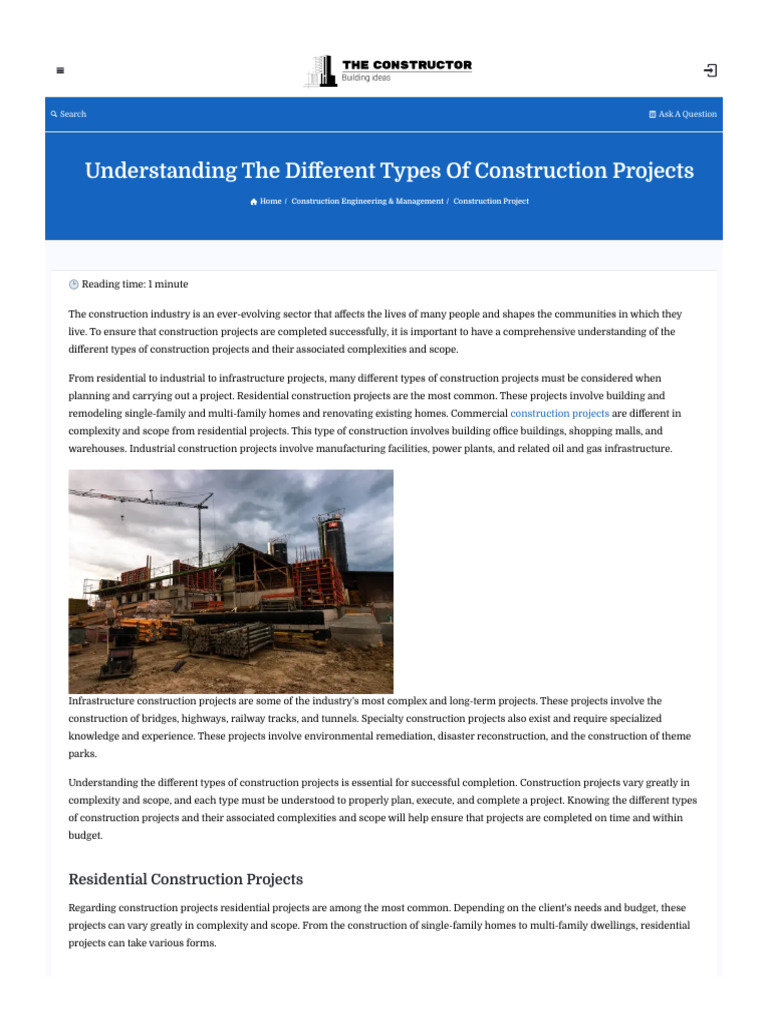 Types of Construction Projects Explained | PDF | Infrastructure ...