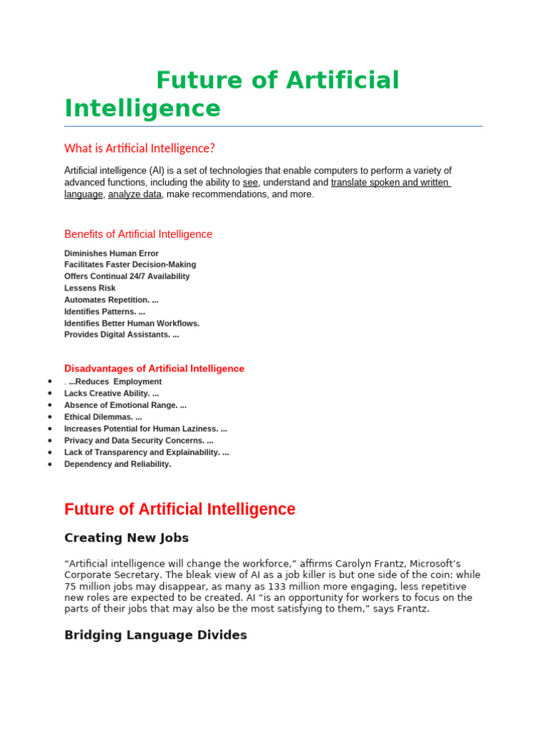FUTURE OF AI , tejasvi rana m2 | PDF | Artificial Intelligence ...