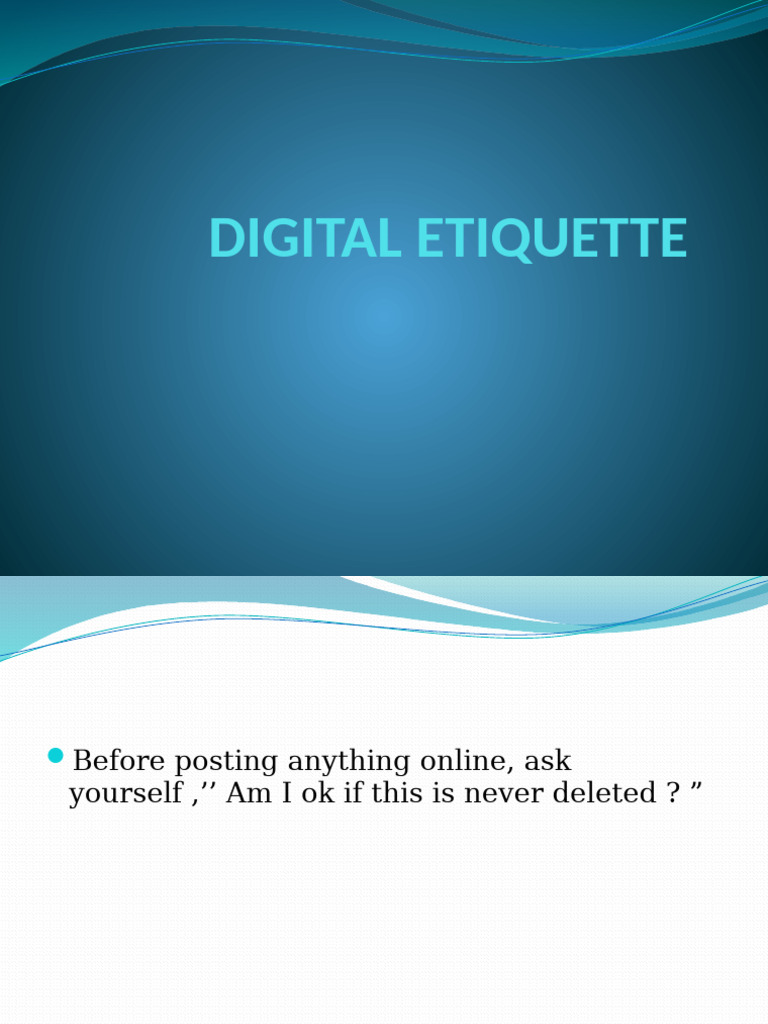 Digital Etiquette Sejal | PDF