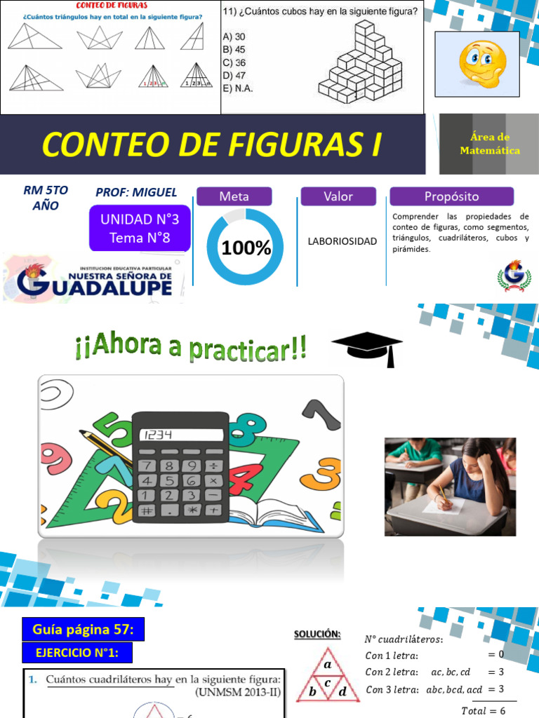 Ppt 5to RM S2 Conteo Figuras (Ejercicios) | PDF | Matemáticas