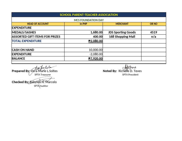 Budgeted Expense Report Template 4532 | PDF
