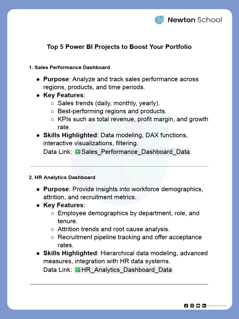 Top 5 Power BI Projects To Boost Your Portfolio | PDF | Performance ...