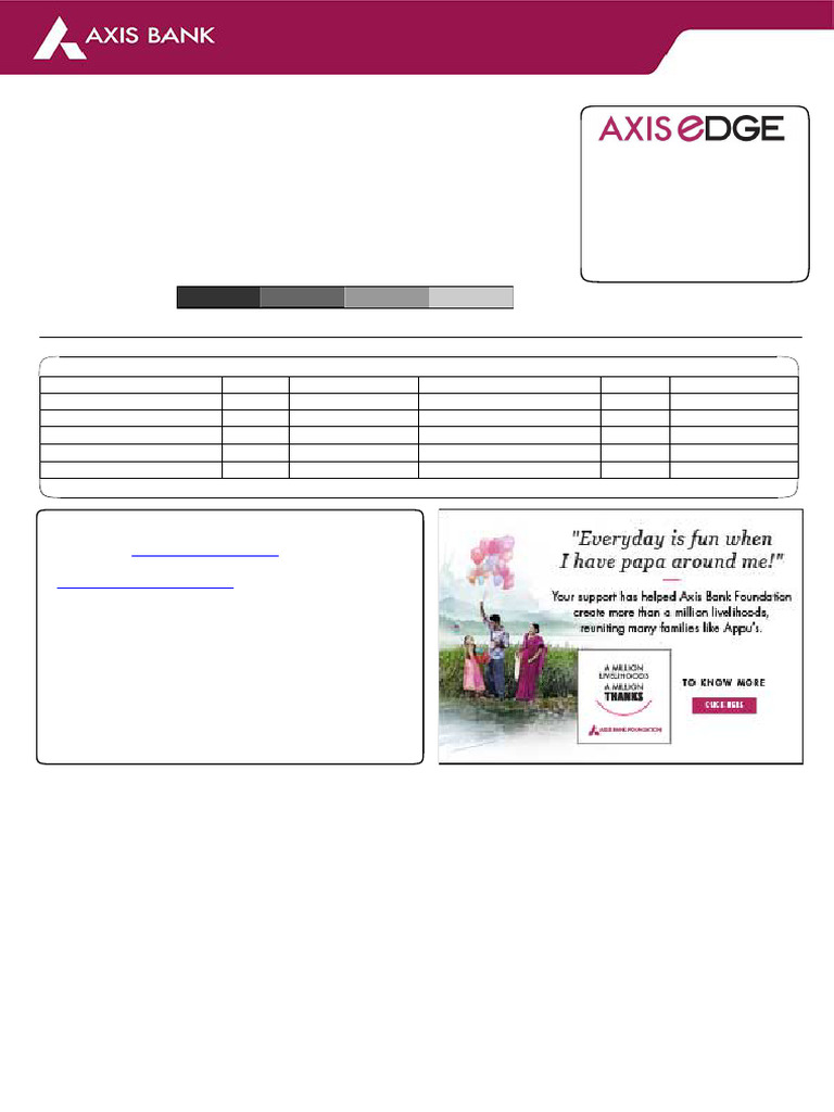 AXIS BANK Statement for june 2024 | PDF | Banks | Debit Card
