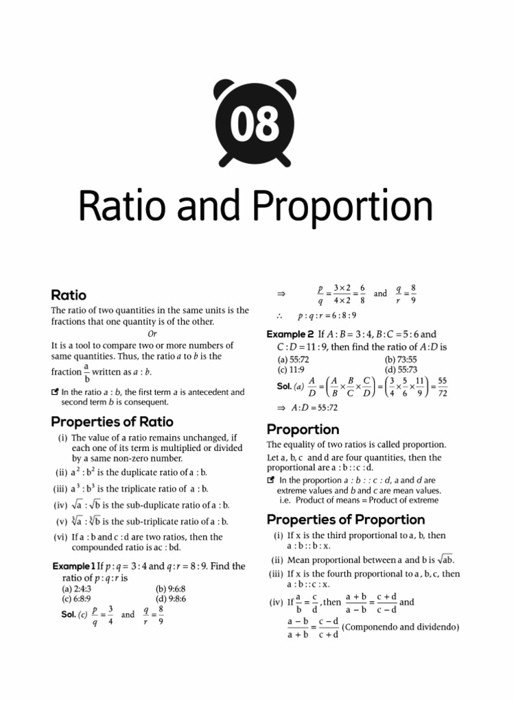 8. Ratio and Proportion | PDF