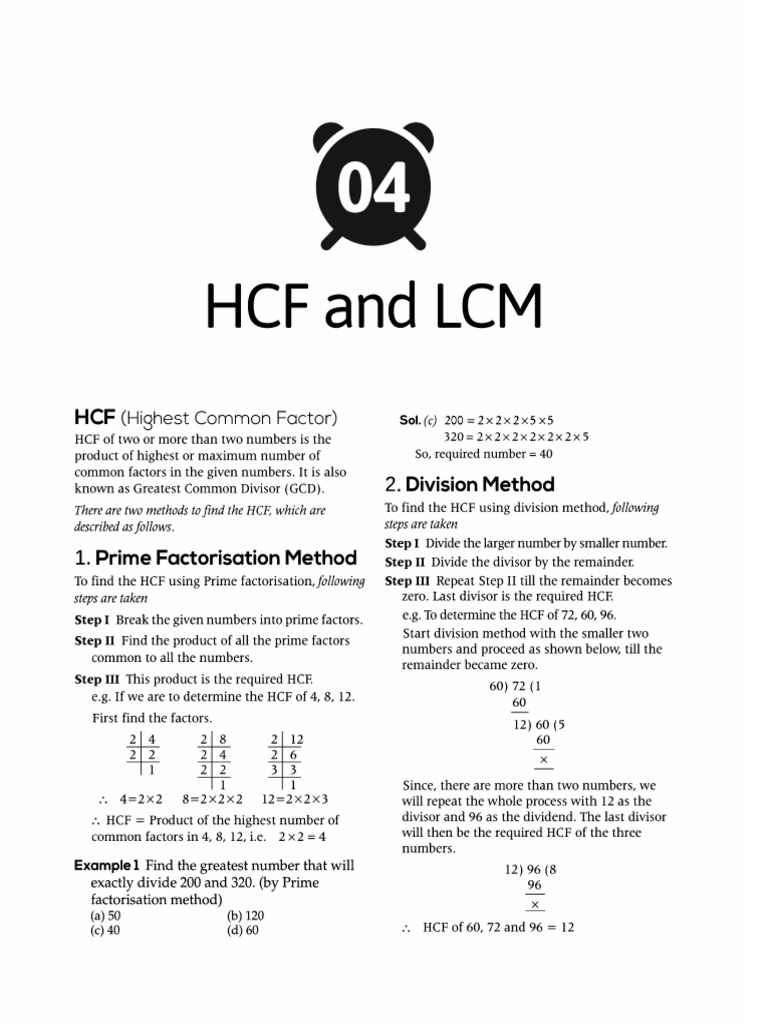 4. HCF And LCM | PDF