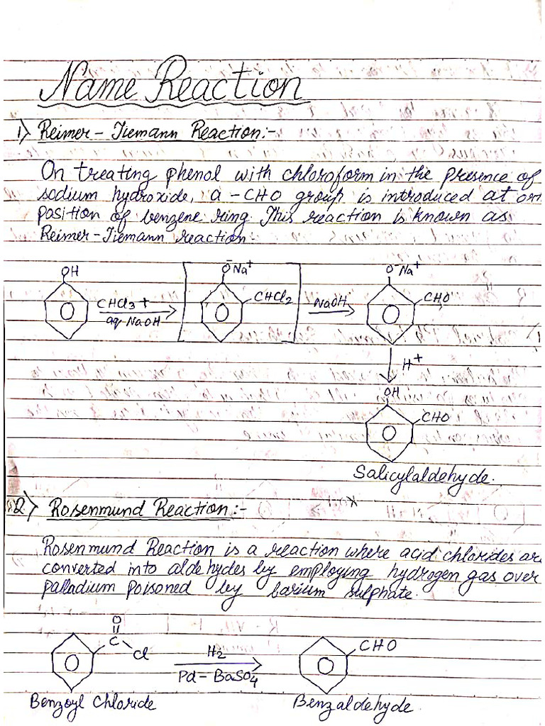 Chemistry Name Reactions | PDF