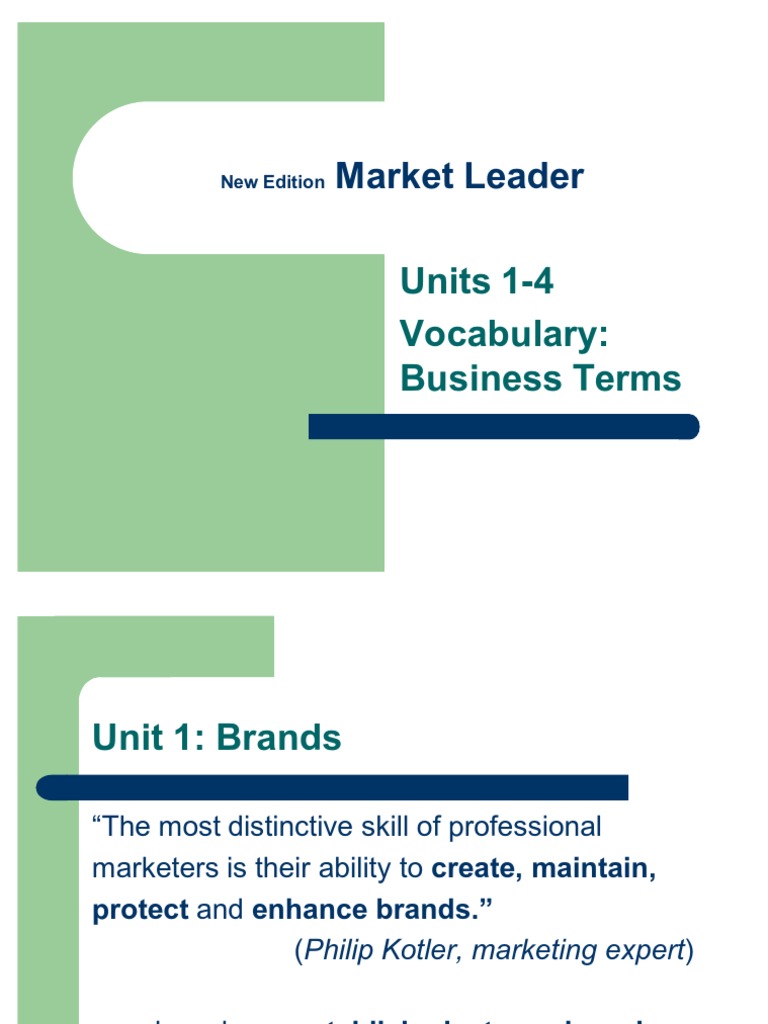 Market Leader Vocabulary Guide | PDF | Baggage | Brand
